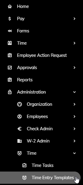 Edit a Time Entry Template | miPayOnline Documentation